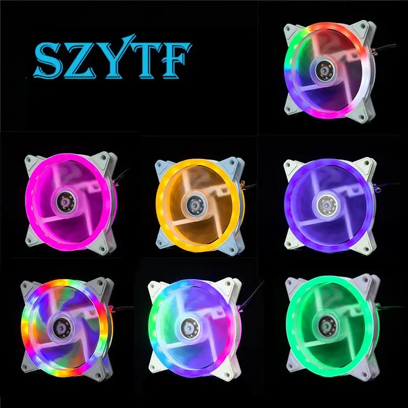 White Chassis Fan 12cm Aurora Solar Eclipse 16 Lights 12025 Cool Dual ...