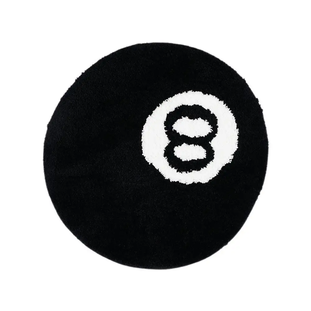 Simulation-Billiards-8-Ball-Rug-Round-Flocking-Chair-Pad-Anti-slip-Bath ...