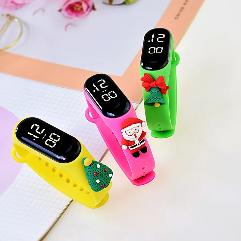 LED Children's Electronic Watches Digital Clocks Kids Watch Cute Boys ...