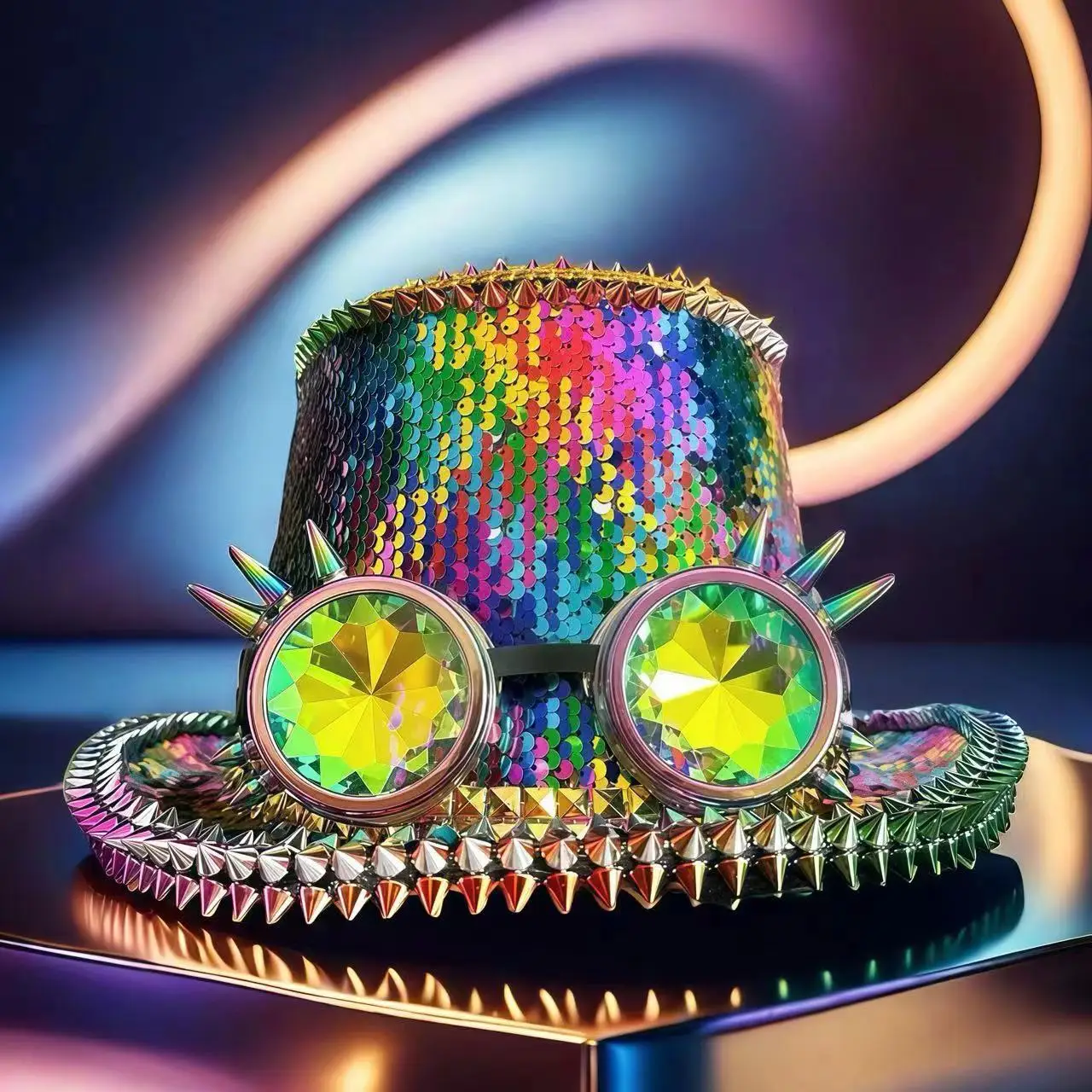 Luxury-Steampunk-Top-Hat-for-Men-Festival-Party-Hat-Rhinestone-Goggles ...