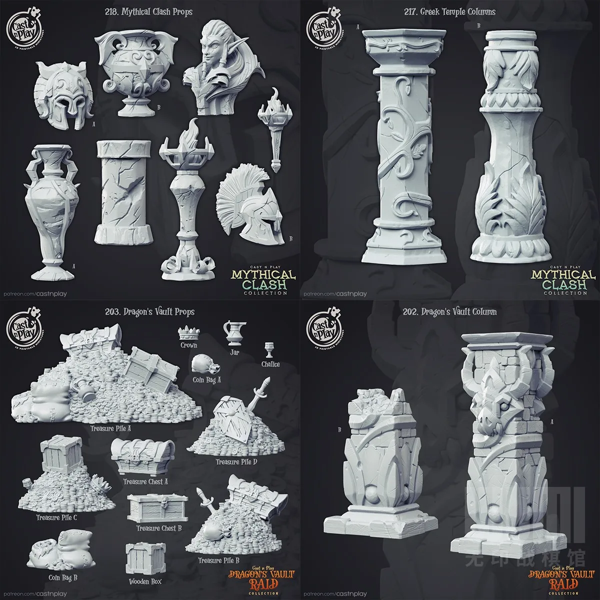 Hill-Greek-Temple-Props-Dragon-Mountain-Treasure-Pillar-Dragon-Egg ...