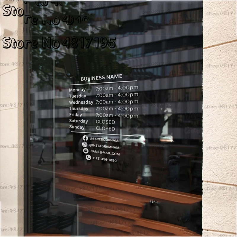 Opening-Hours-With-Custom-Business-Logo-Shop-Custom-Window-Door-Vinyl ...