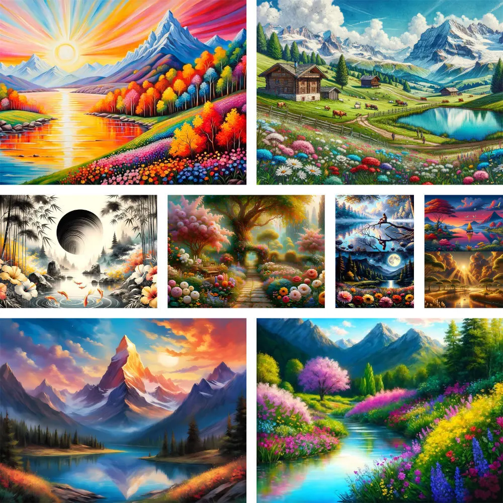 Landscape-Wonderful-Nature-DIY-Paint-By-Numbers-Complete-Kit-Acrylic ...