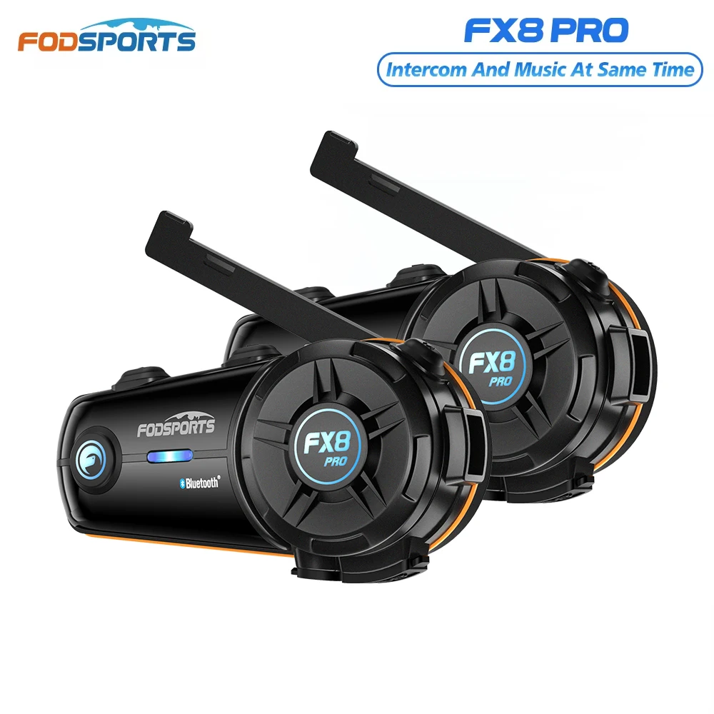 2 шт. Fodsports FX8 Pro мотоциклетный домофон Bluetooth-гарнитура для ...