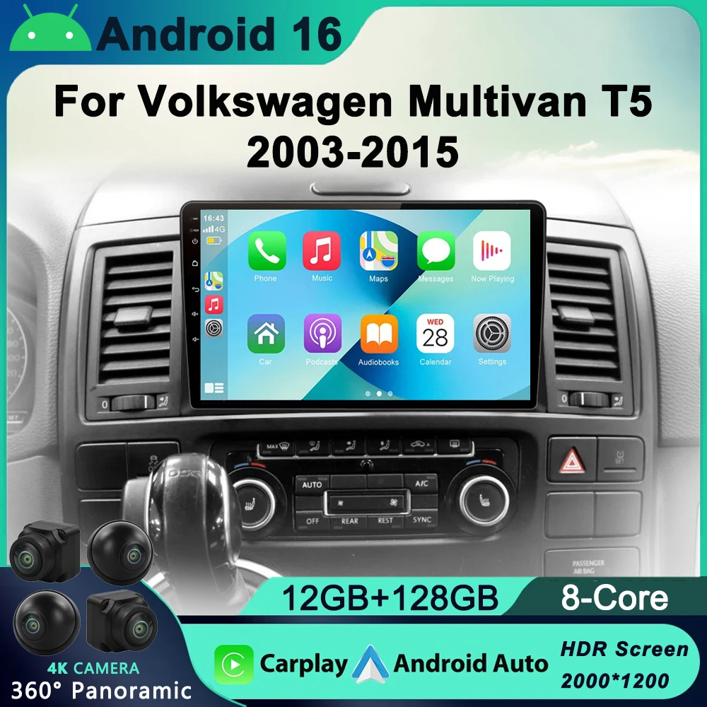 Android 16 coche Android Auto reproductor Multimedia estéreo Radio para ...