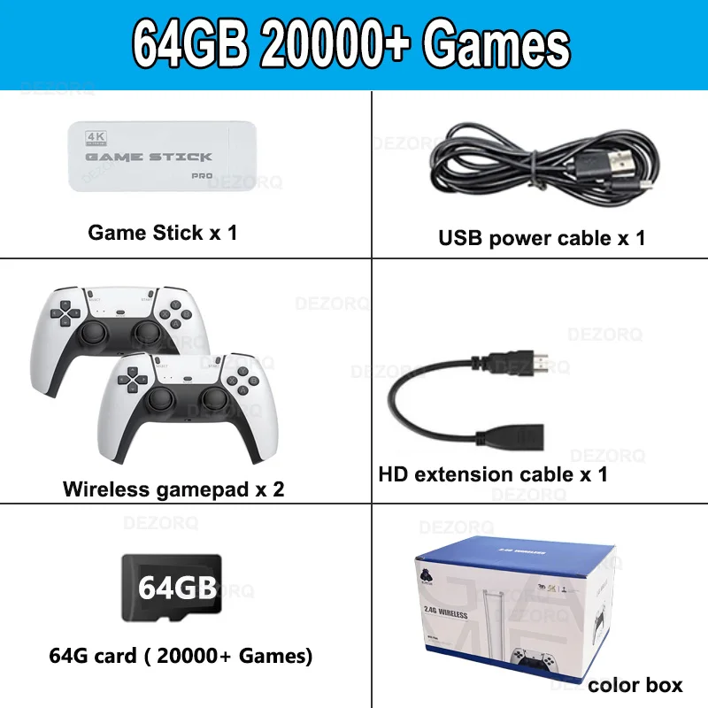 M15 Retro Game Console Wireless Gamepads Video Game Stick 64G 20000 ...