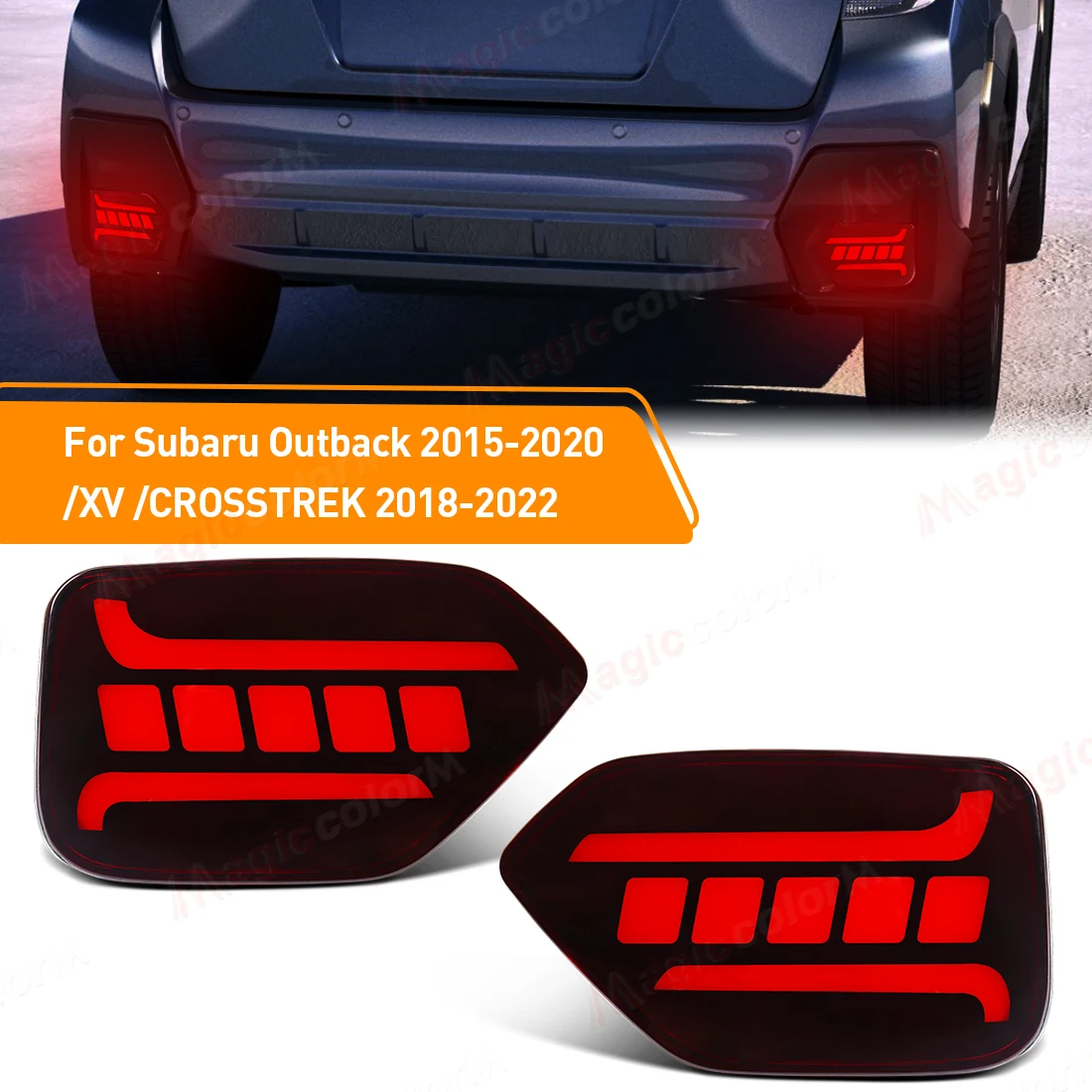 LED Rear Bumper Reflector Lights For Subaru Outback 2015-2020 CROSSTREK ...