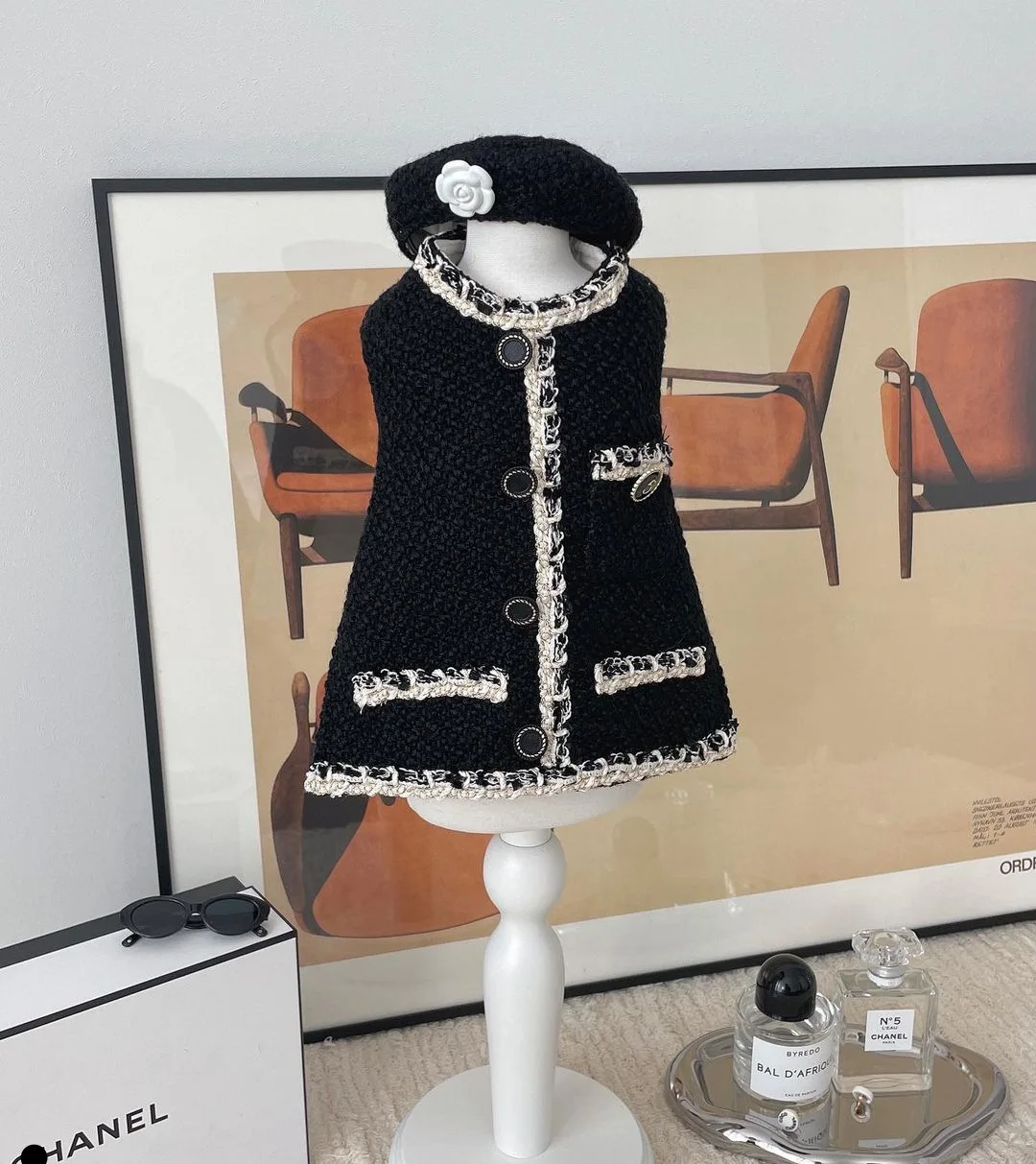 High End Elegant Girl Dog Coat Tweed Luxury Coco Styles Winter Autumn ...