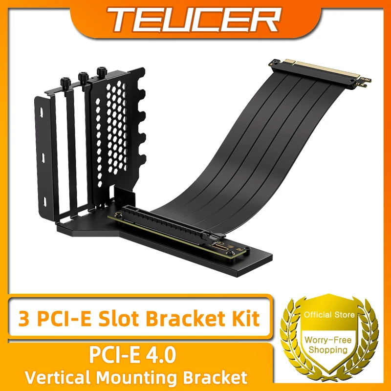 TEUCER-L-Z3-GPU-Vertical-Mounting-Bracket-Kit-PCIe-4-0-X16-Riser-Cable ...
