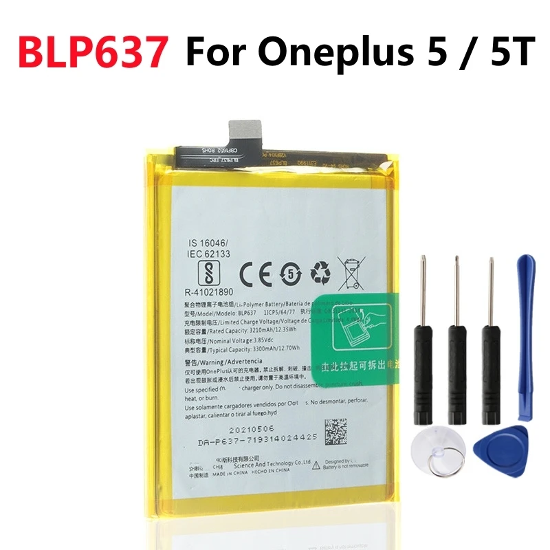 Original-BLP637-Battery-For-One-Plus-Oneplus-5-5T-High-Capacity-3300mAh ...