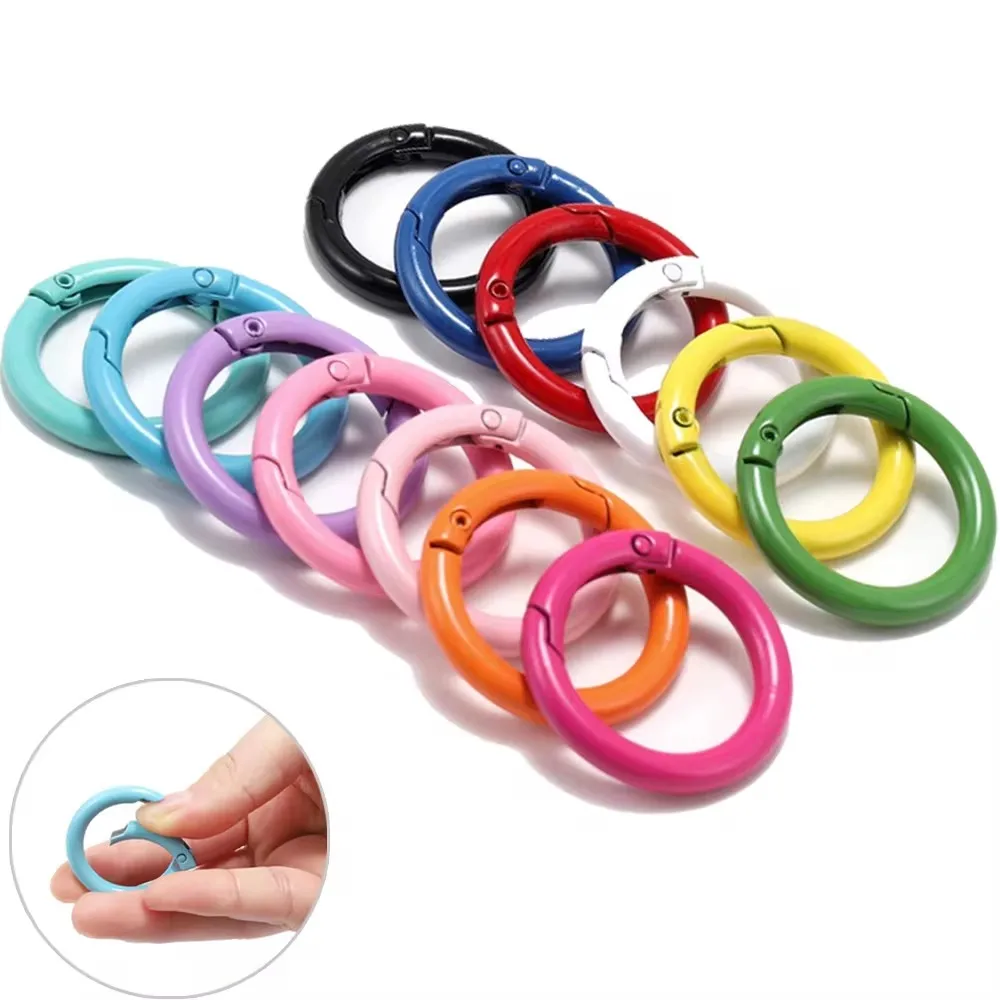 5Pcs-Lot-21-Colors-Metal-O-Ring-Spring-Clasp-Openable-Round-Carabiner ...