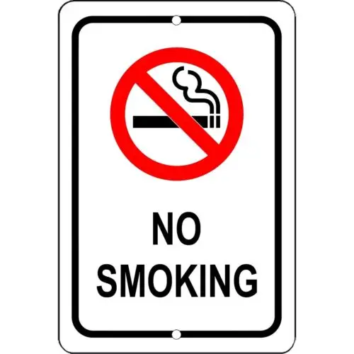 NO-smoking-sign-8-x-12-Aluminum-Sign-made-USA-will-NOT-RUST-Pre-Drilled ...