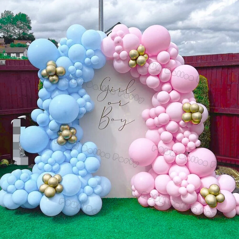Gender Reveal Balloons Garland Arch Kit Boy Or Girl Baby Shower Balloon ...