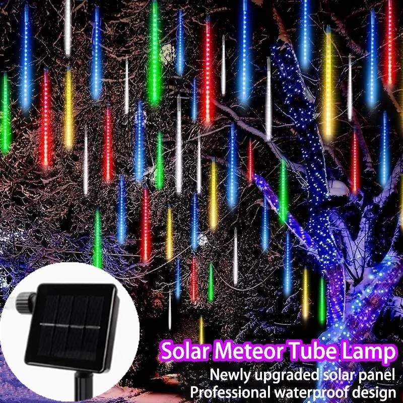 Cadena-de-luces-solares-de-lluvia-de-meteoritos-car-mbano-impermeable ...