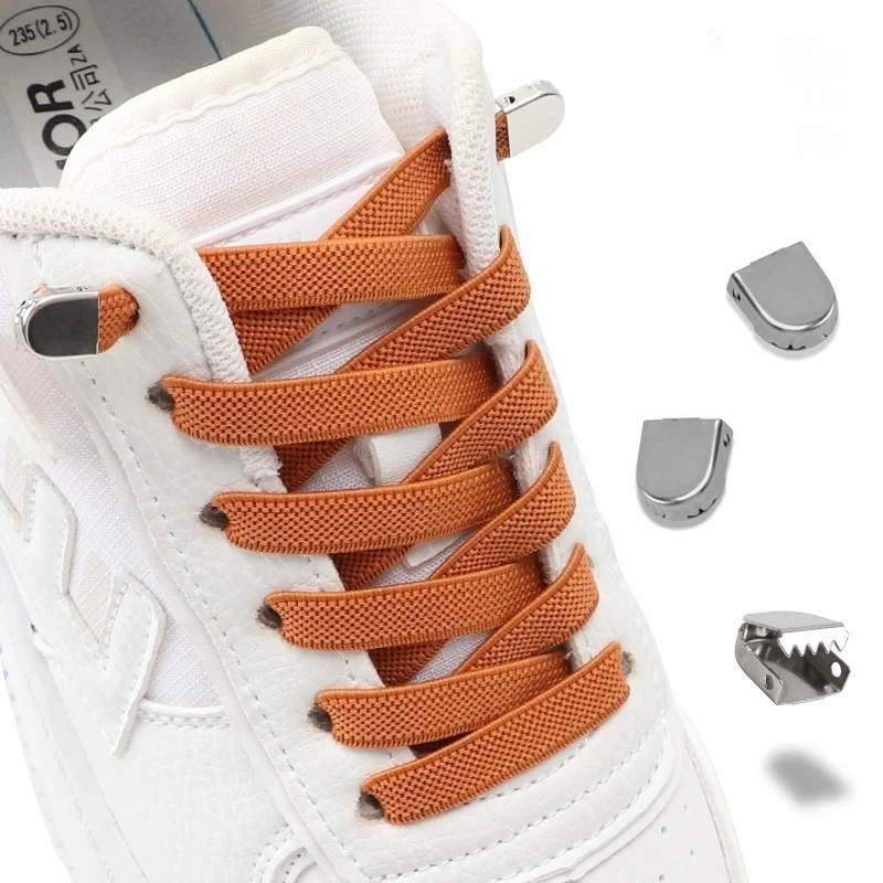 8MM Flat Elastic Laces Sneakers No Tie Shoelaces for Shoes Kids Adult ...