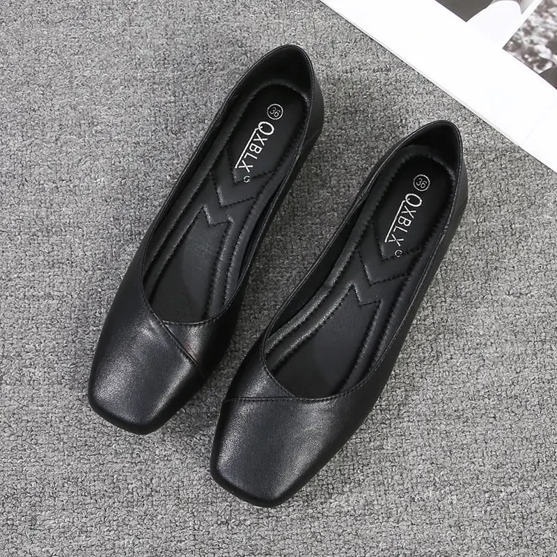 2024-New-Women-s-Black-Flat-Shoes-Professional-Work-Shoes-Comfortable ...