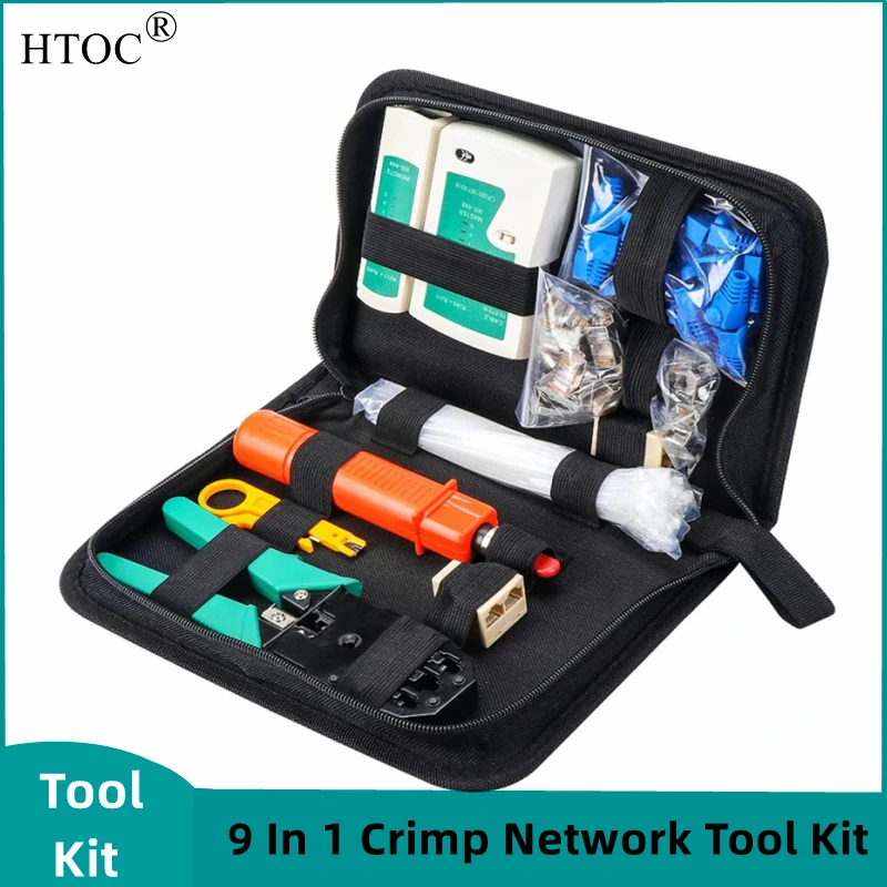 HTOC-9-In-1-Crimp-Network-Tool-Kit-Computer-Maintenance-Repair-Tools-Cable-Crimping-Pliers ...