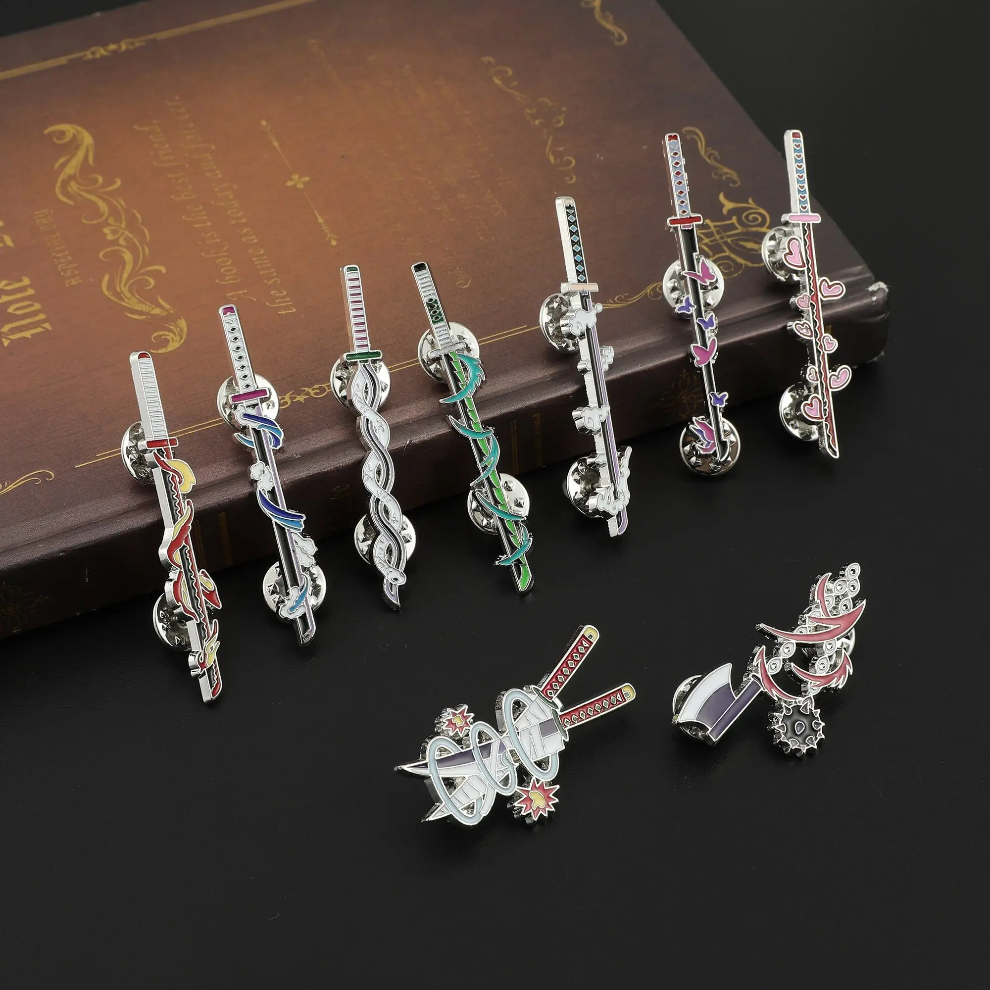 Anime-Demon-Slayer-Brooch-Cosplay-Uzui-Tengen-Kochou-Shinobu-Weapon ...