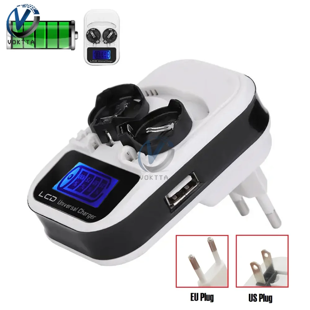 Intelligent-Battery-Charger-LCD-Lithium-Button-Battery-Charging-USB ...