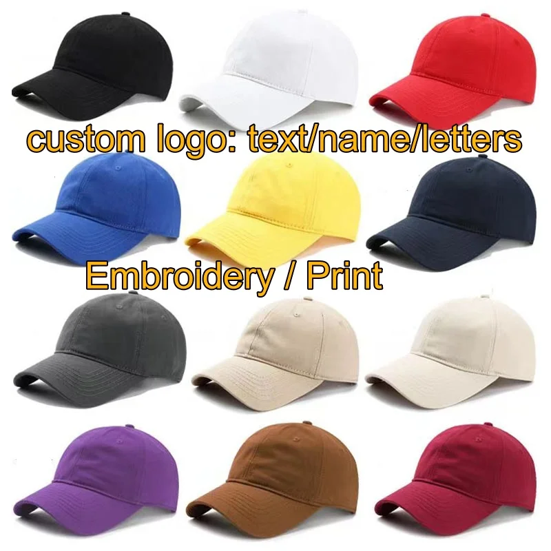 DIY Adult Custom Print Embroidery Cotton Baseball Caps Soft Top Dad Hat ...