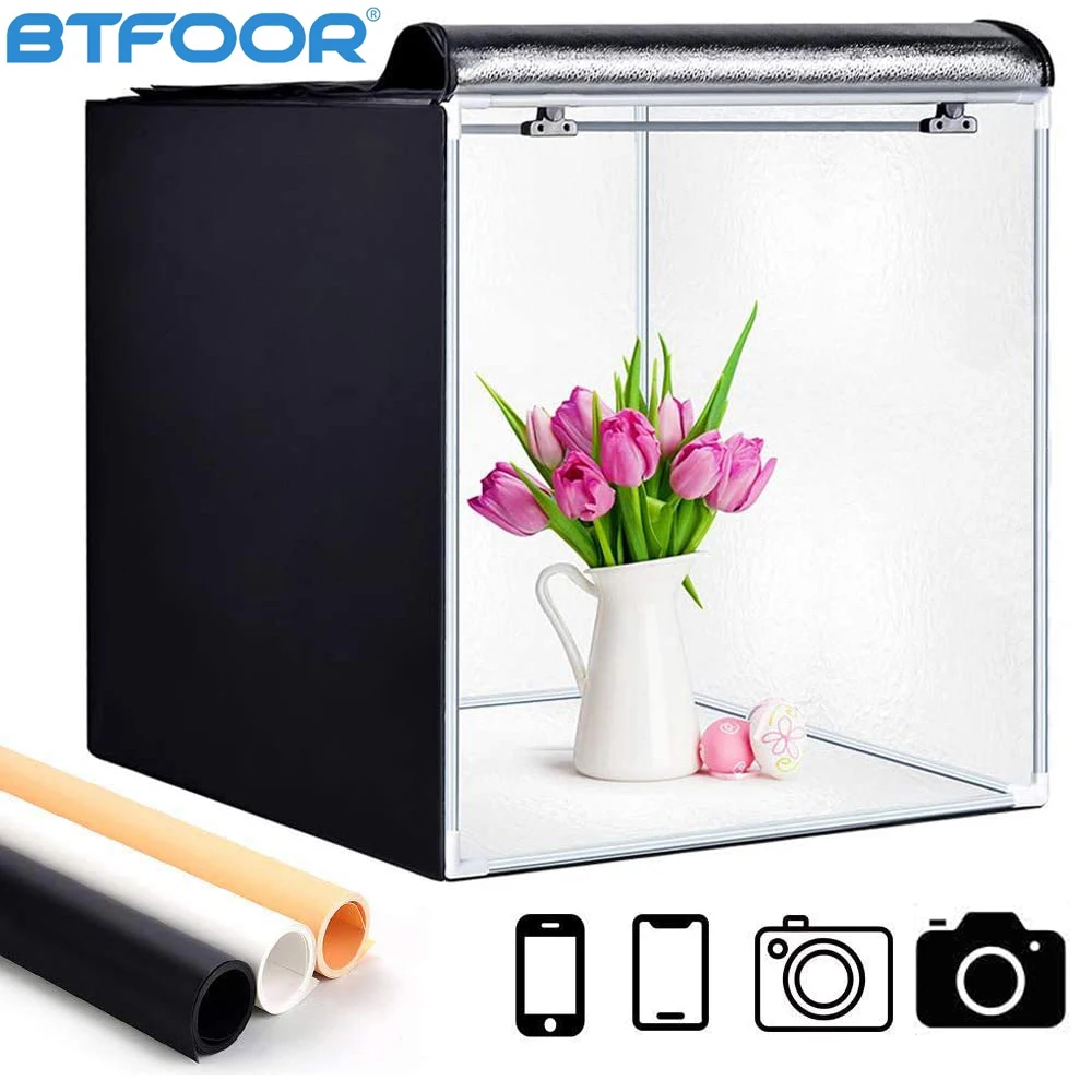 Photo Studio Light Box 40cm Portable Softbox Photo Lightbox Tent With 3 ...