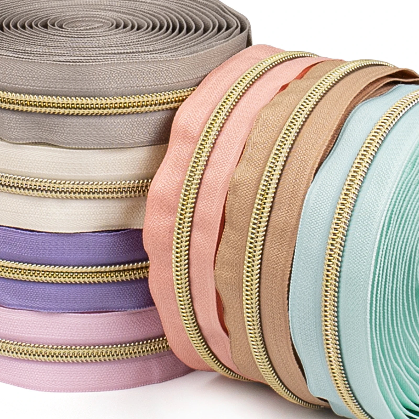 1set-177-16inch-zipper-and-10-slider-5-Dopamine-nylon-chain-Contrasting ...