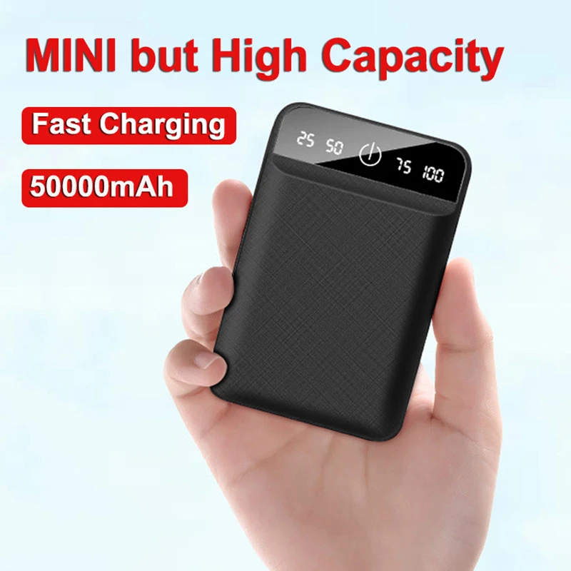 50000mah Mini Power Bank Two-way Fast Charging Powerbank Digital ...