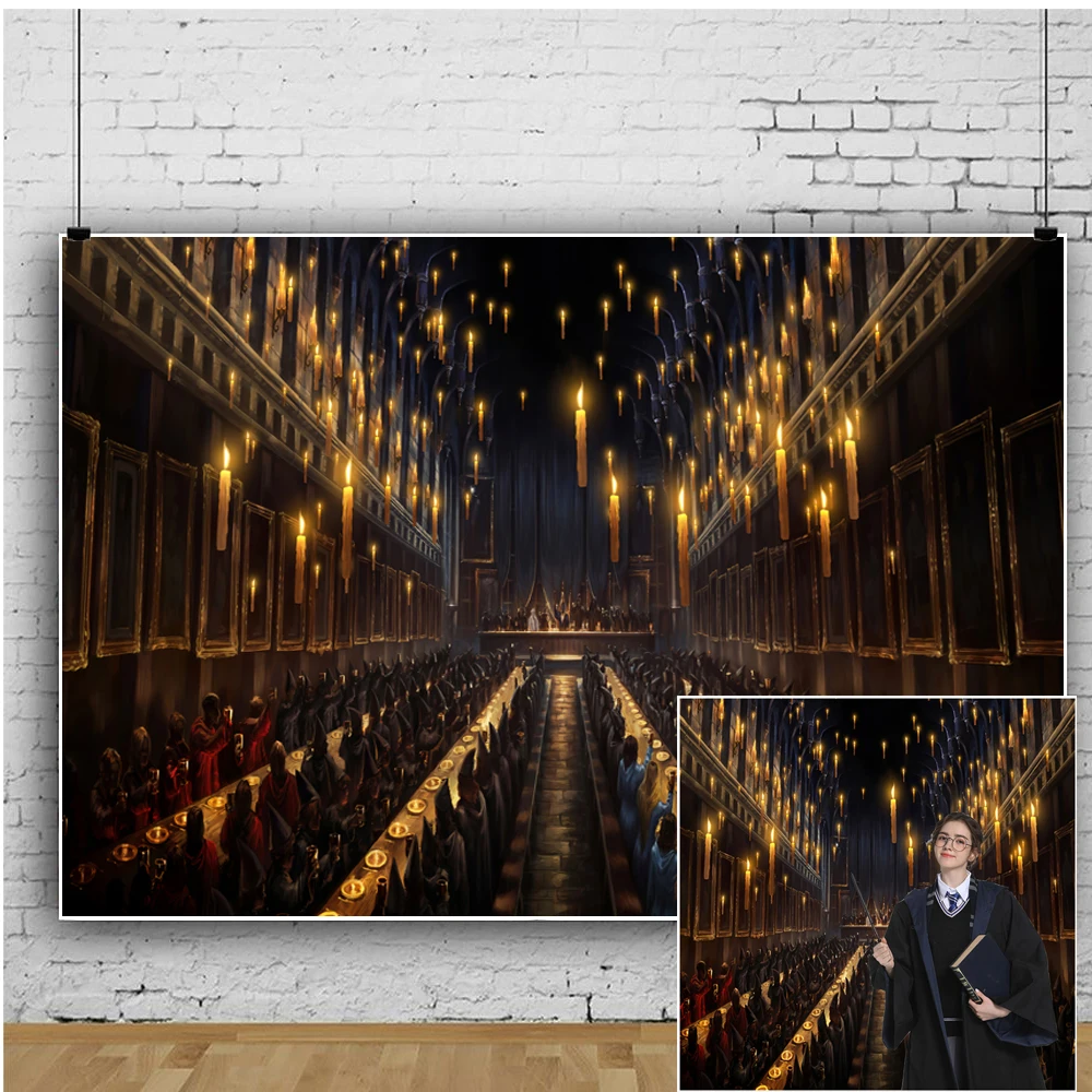 Magic-church-photography-background-Halloween-Dining-Hall-Background ...