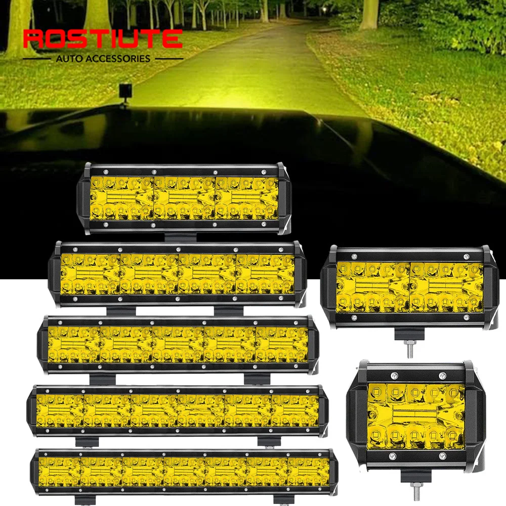 Long-Range-LED-Work-Light-Bar-4X4-Offroad-Led-Headlights-12-24V-Amber ...