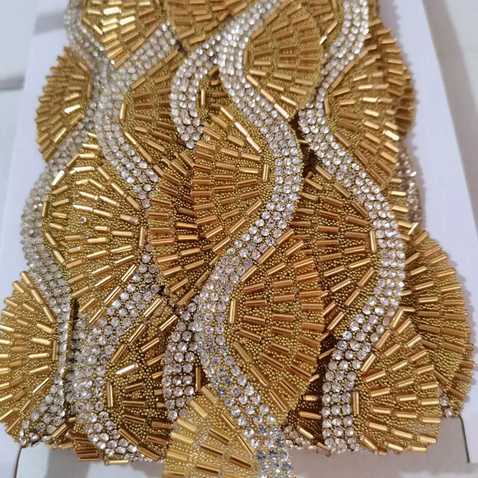 Rhinestone-Beaded-Trim-Resin-Rhinestone-Hotfix-Ribbon-Iron-on-Chain-for ...