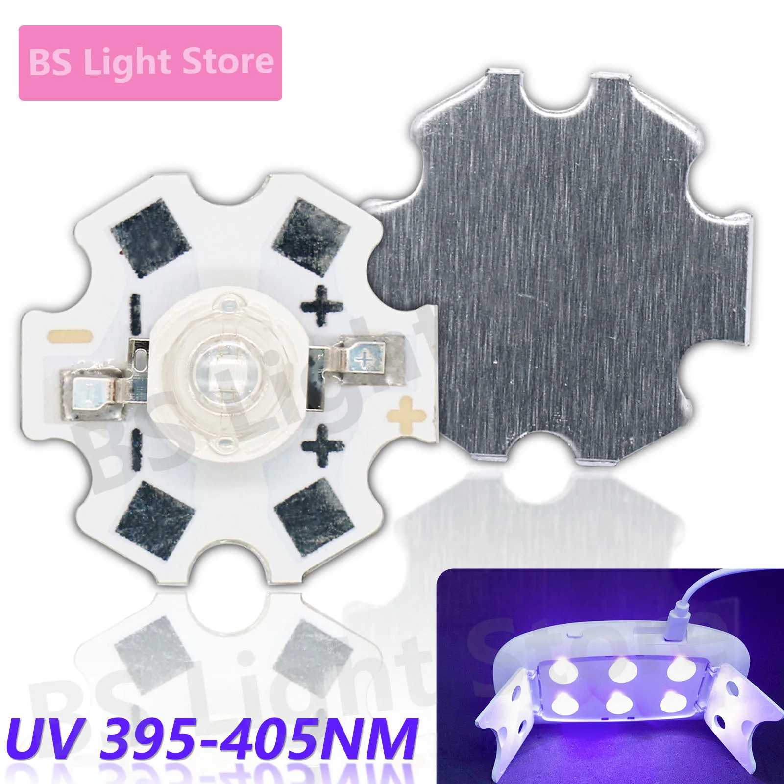 2-100PCS UV Purple LED Ultraviolet Bulbs Lamp Chips 395-405NM DC3V For ...