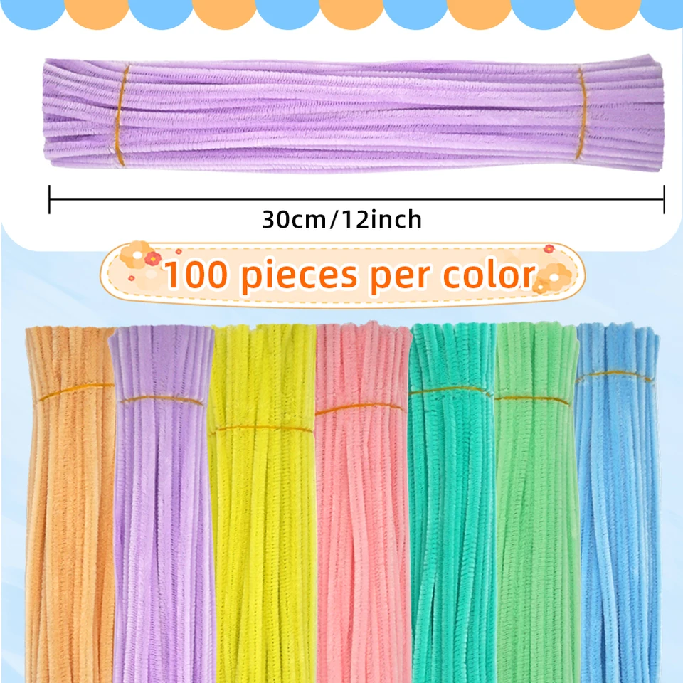 Pure Bites Cat Treat 100 Pcs Pipe Cleaners Chenille Stems - 12 Inch ...