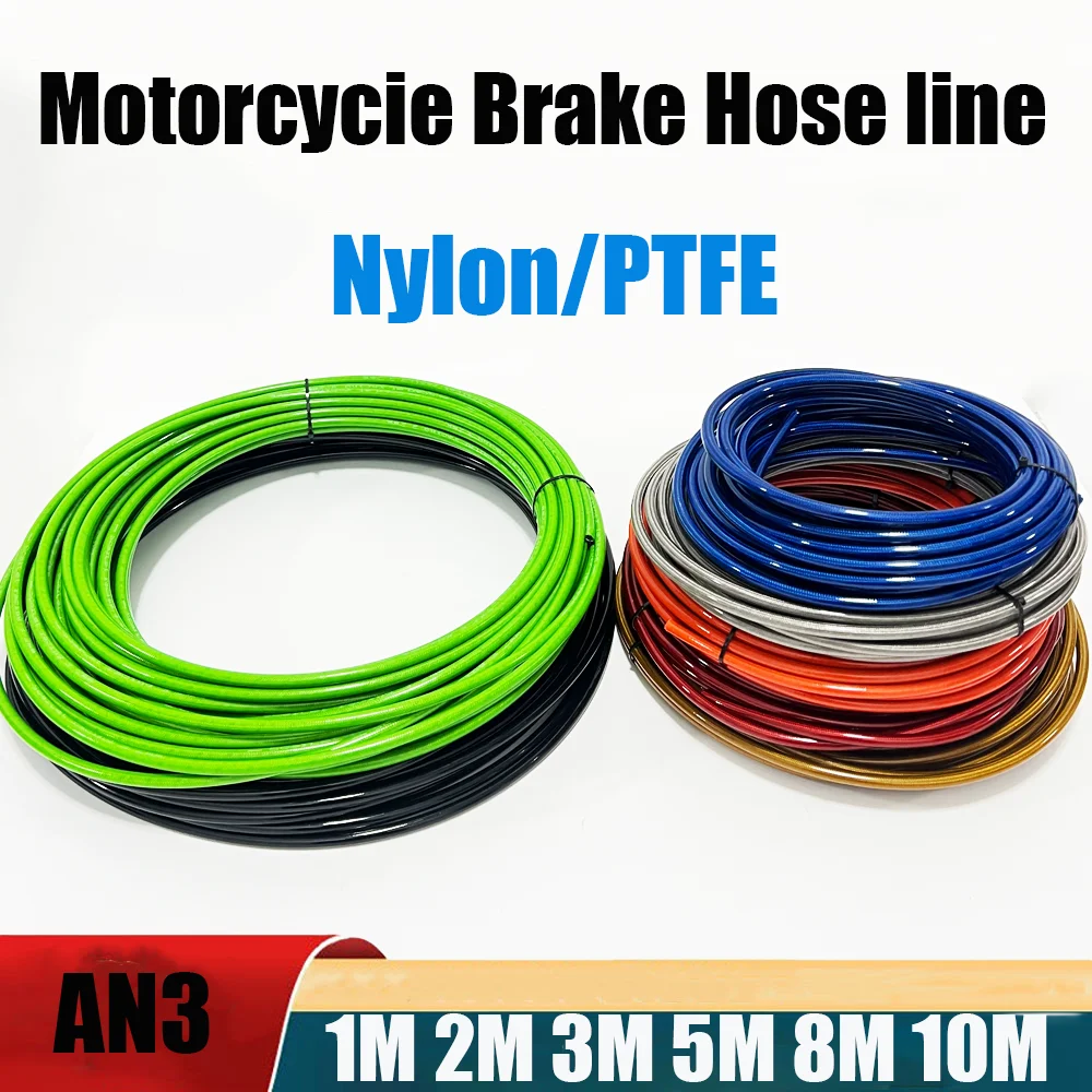 1M-2M-3M-5M-8M-10M-AN3Motorcycle-PU-Braided-304Stainless-Steel-PTFE ...