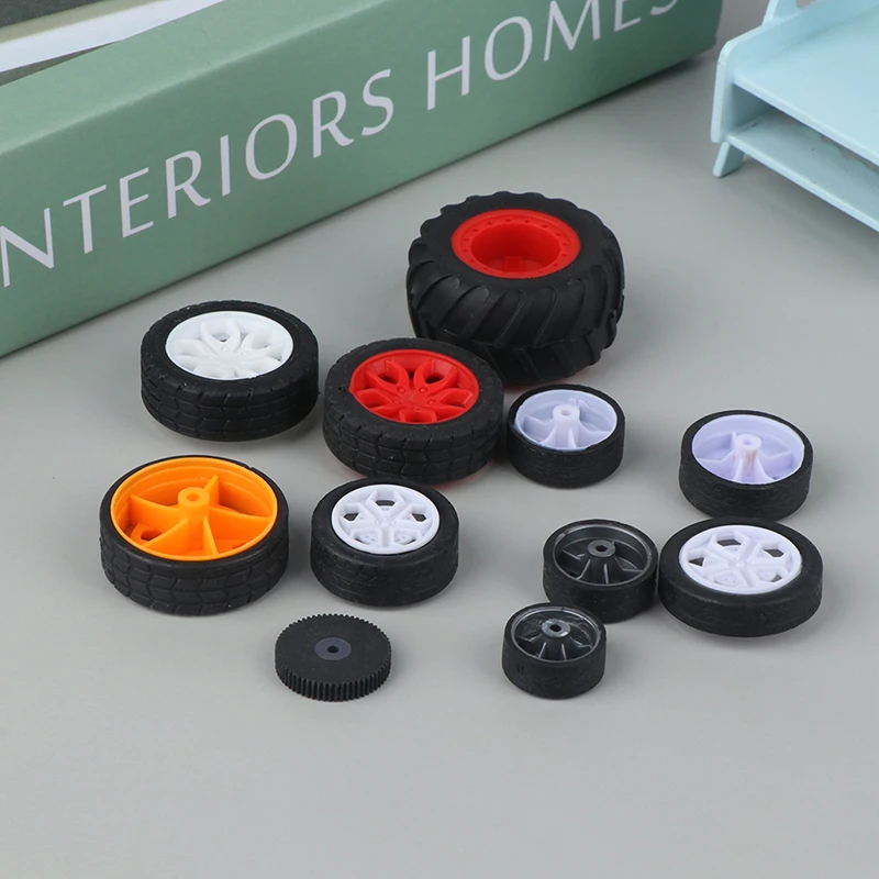 10PCS PC Toy Wheel Rubber Rim Tyres DIY Mini Technology 4WD Colorful ...