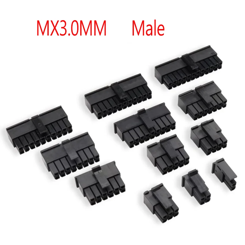10sets MX3.0 3.0mm Pitch Micro-Fit 3.0 Connector Housing 2*1/2/3/4/5/6 ...