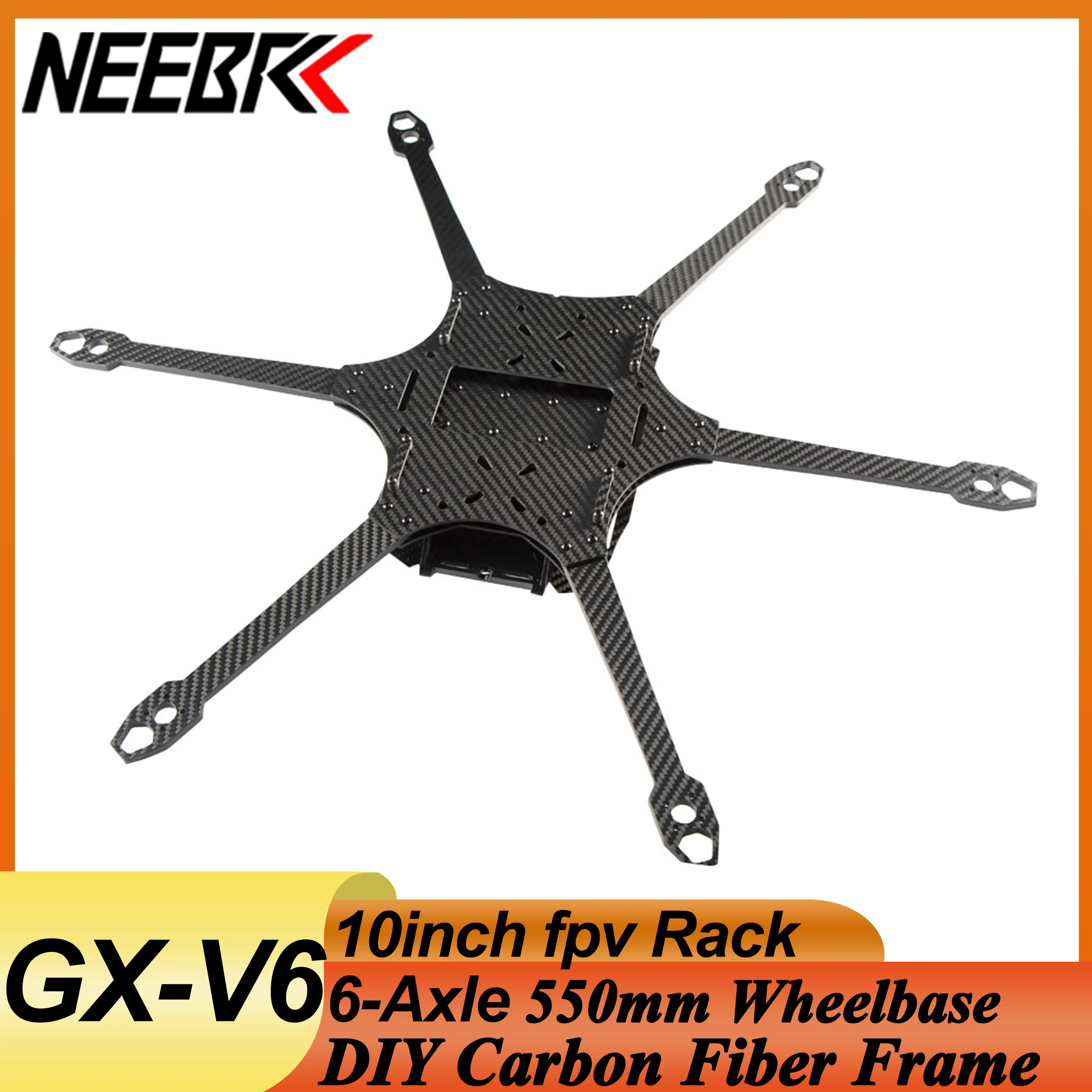GX-V6 10inch Six Axis 6-Axle Carbon Fiber Frame Kit 550mm Wheelbase FPV ...