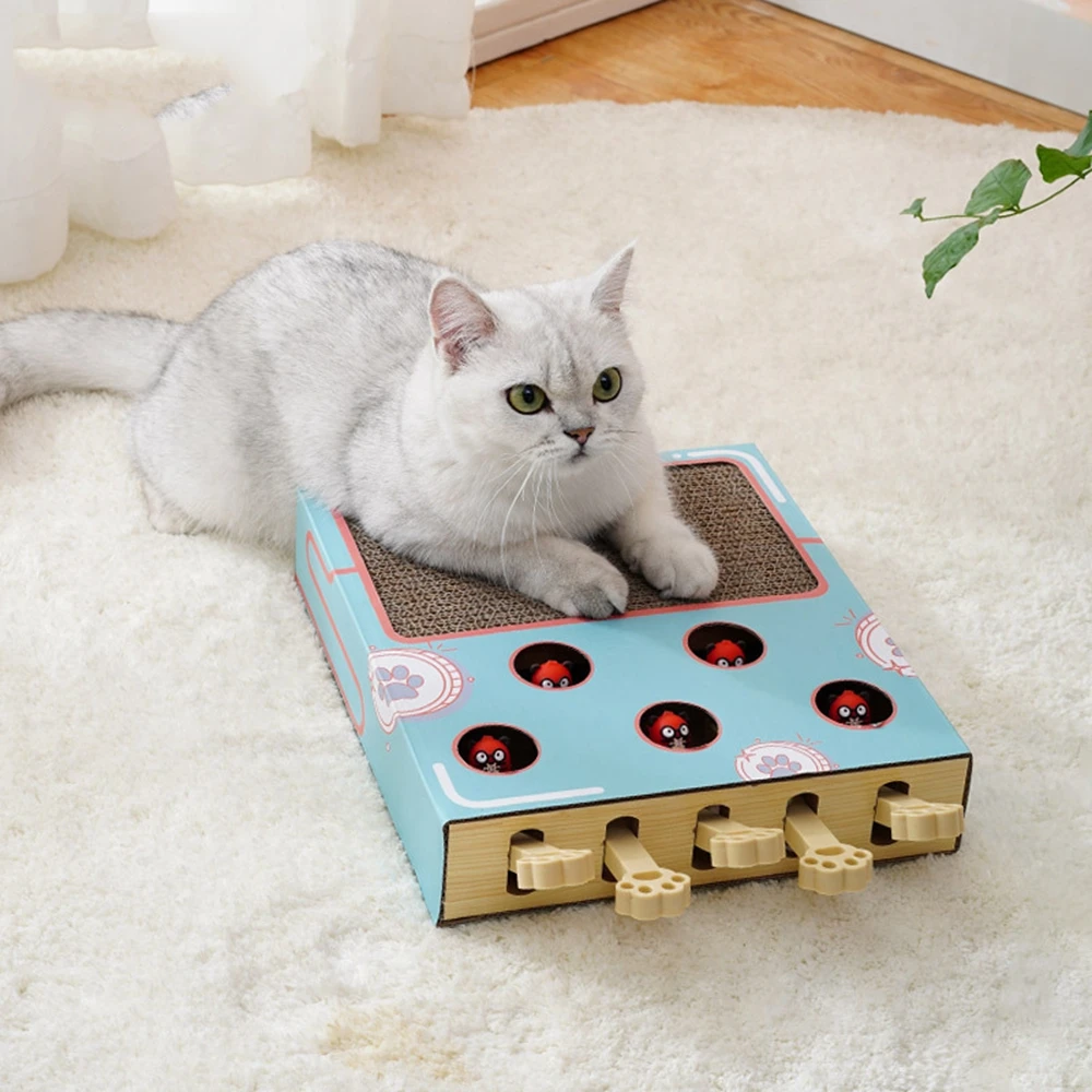 Wooden Whack A Mole Interactive Toy for Cats Tease Cat Toys Durable ...