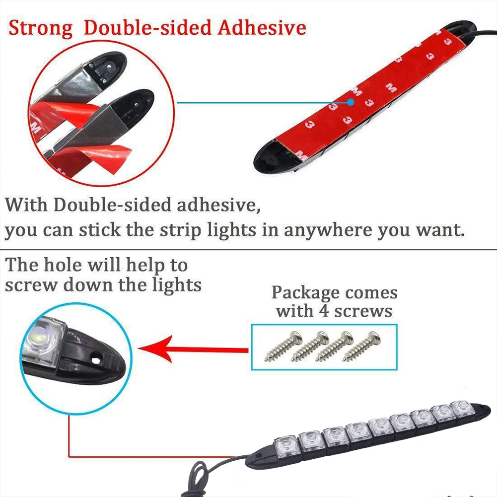 Headlight Silicone Parking Fog Light 9LEDs Snakes Car Lights ...