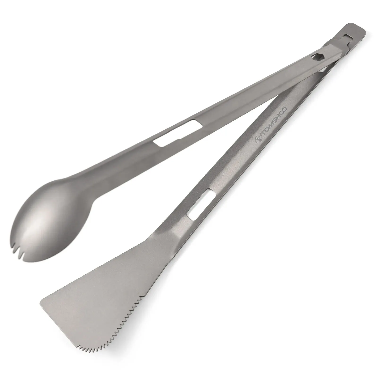 TOMSHOO-Titanium-Serving-Tongs-Multi-Purpose-BBQ-Tongs-with-Spork-and ...