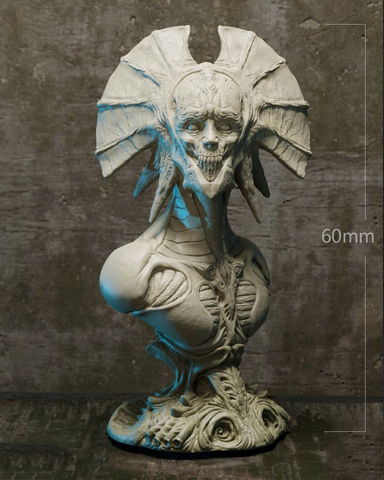 60mm Resin Model Kits Skeleton Death Devil Bust Unpainted No Color RW-655