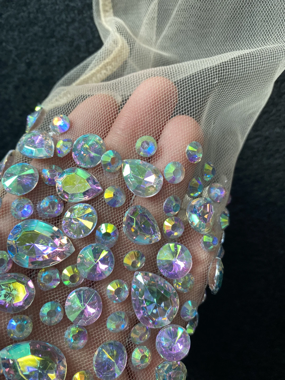 Bright Rhinestones Crystals Mesh Outfit Evening Birthday Party ...
