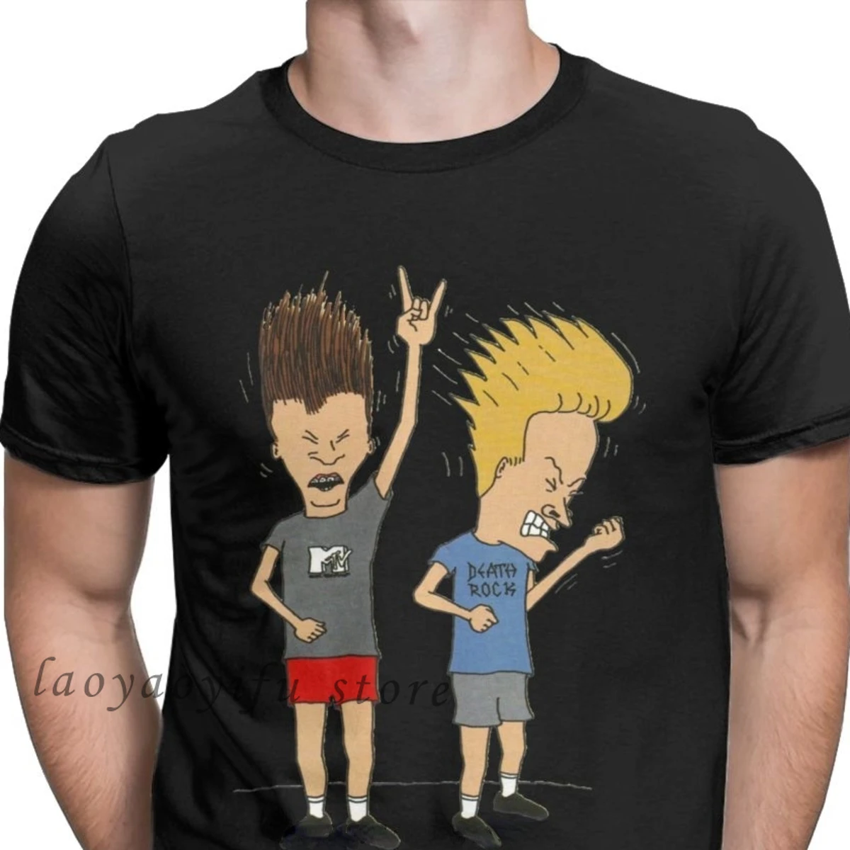 Men Beavis Butthead Rock Tshirt Male Extended T Shirt Comic Punk Tops ...