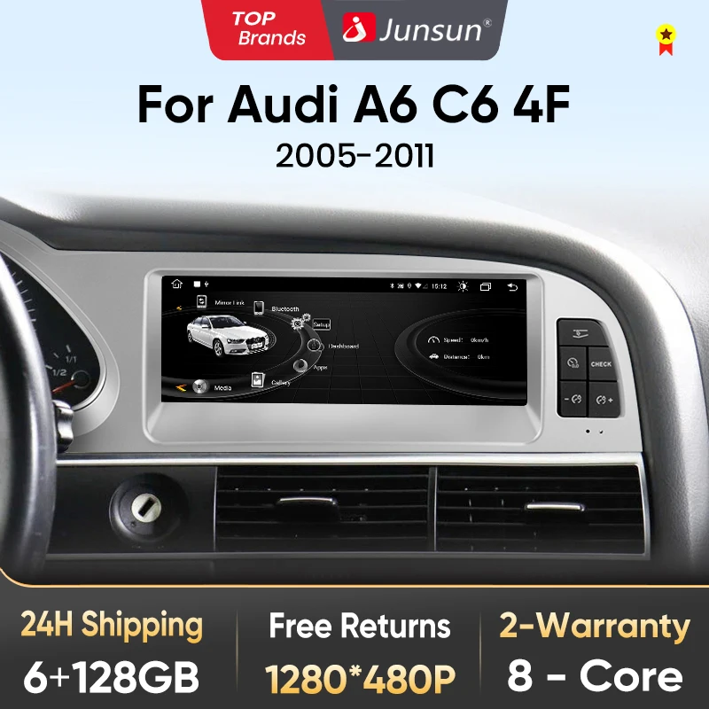 Junsun Wireless CarPlay Android Auto Car Radio Multimedia For Audi A6 ...