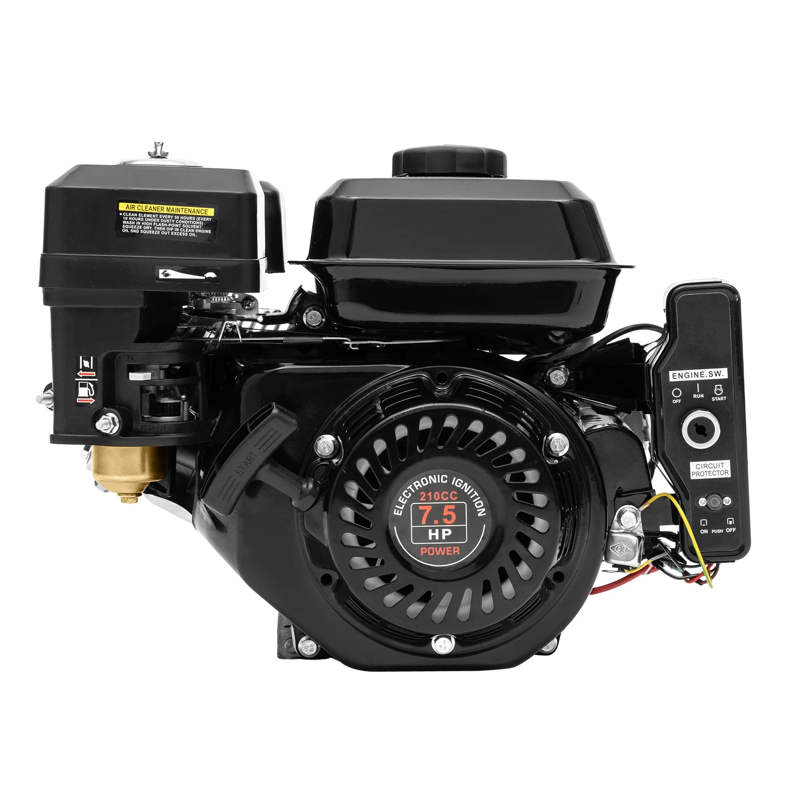 210CC-4-Stroke-Gasoline-Engine-OHV-Kart-Motor-7-5-HP-Electric-Start-Air ...
