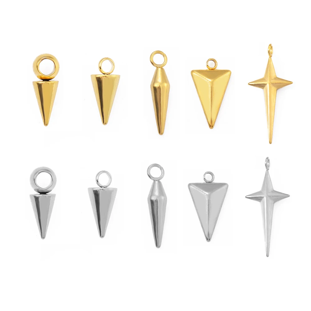 20pcs Stainless Steel Circular Cone Charms Pendants Spike Beads for ...