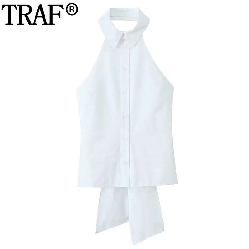 TRAF-blusa-curta-fora-do-ombro-para-mulheres-blusa-regata-casual-halter ...