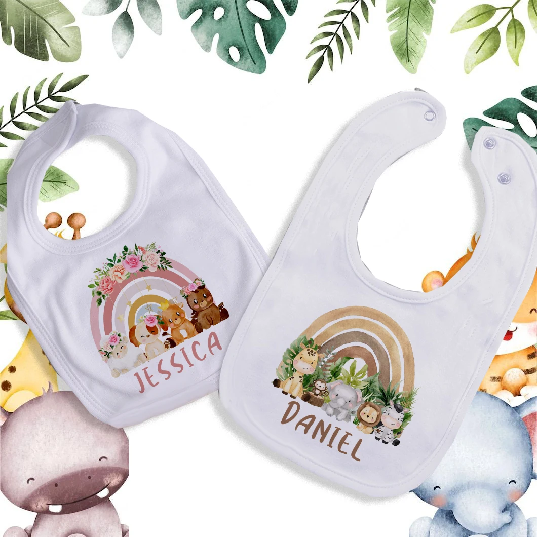 Personalised-Baby-Bibs-Custom-Animal-with-Name-Boys-Girls-Cotton-Bib ...