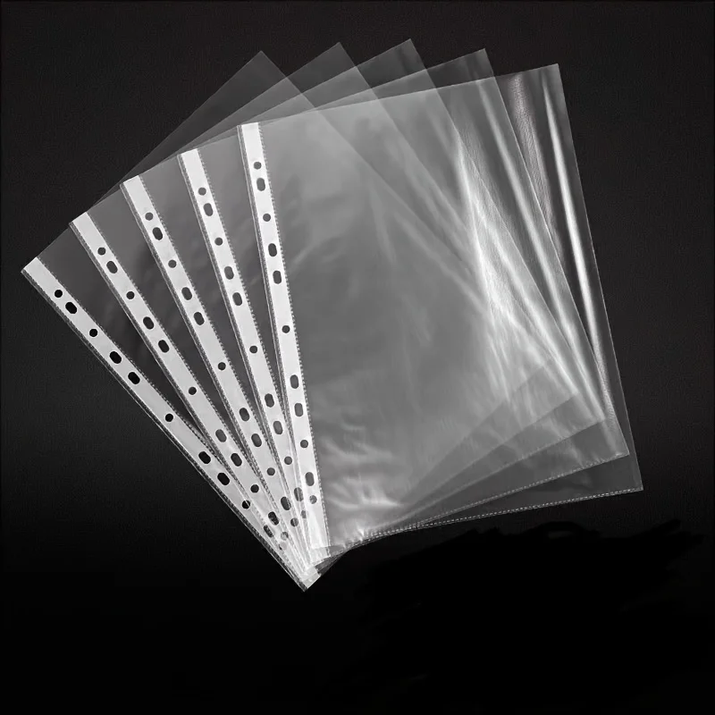 20PCS A4 Clear PVC Sheet Multipurpose File 11-Hole Loose Leaf Page ...