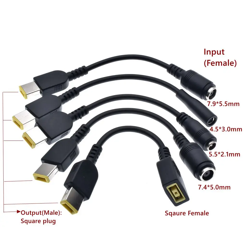 Laptop Adapter Cable Square male To 4.5*3.0mm 5.5*2.1mm 7.4*5.0 7.9*5 ...