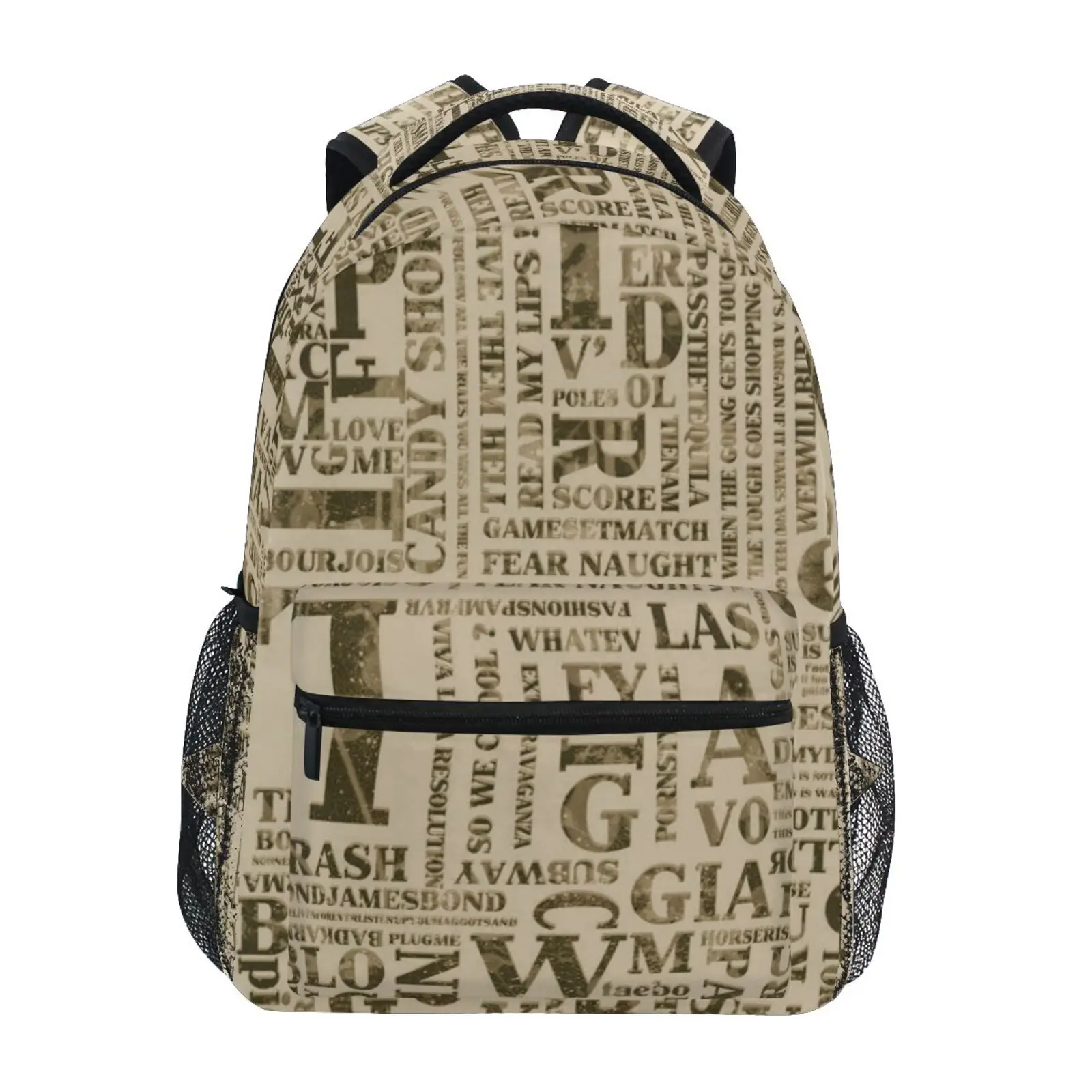 Children-s-schoolbag-Youth-backpack-Newspaper-printing-backpack-Retro ...